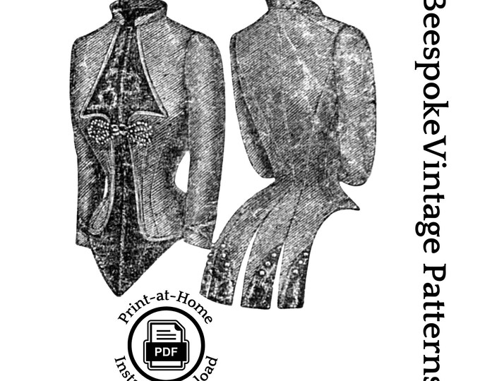 Victorian Bustle Jacket Pattern PDF 1880s-1890s - DIY Sewing ...