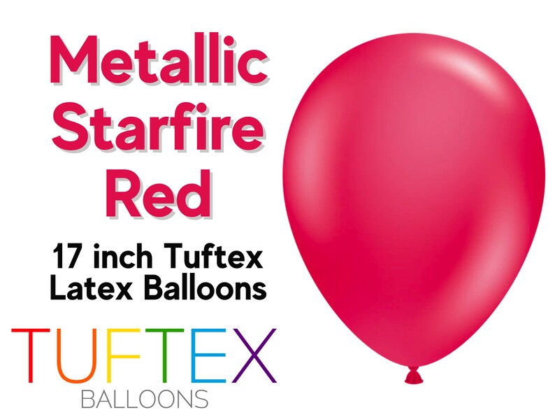 Metallic Starfire Red Balloons 17 Inch Tuftex Latex Tuftex - Etsy