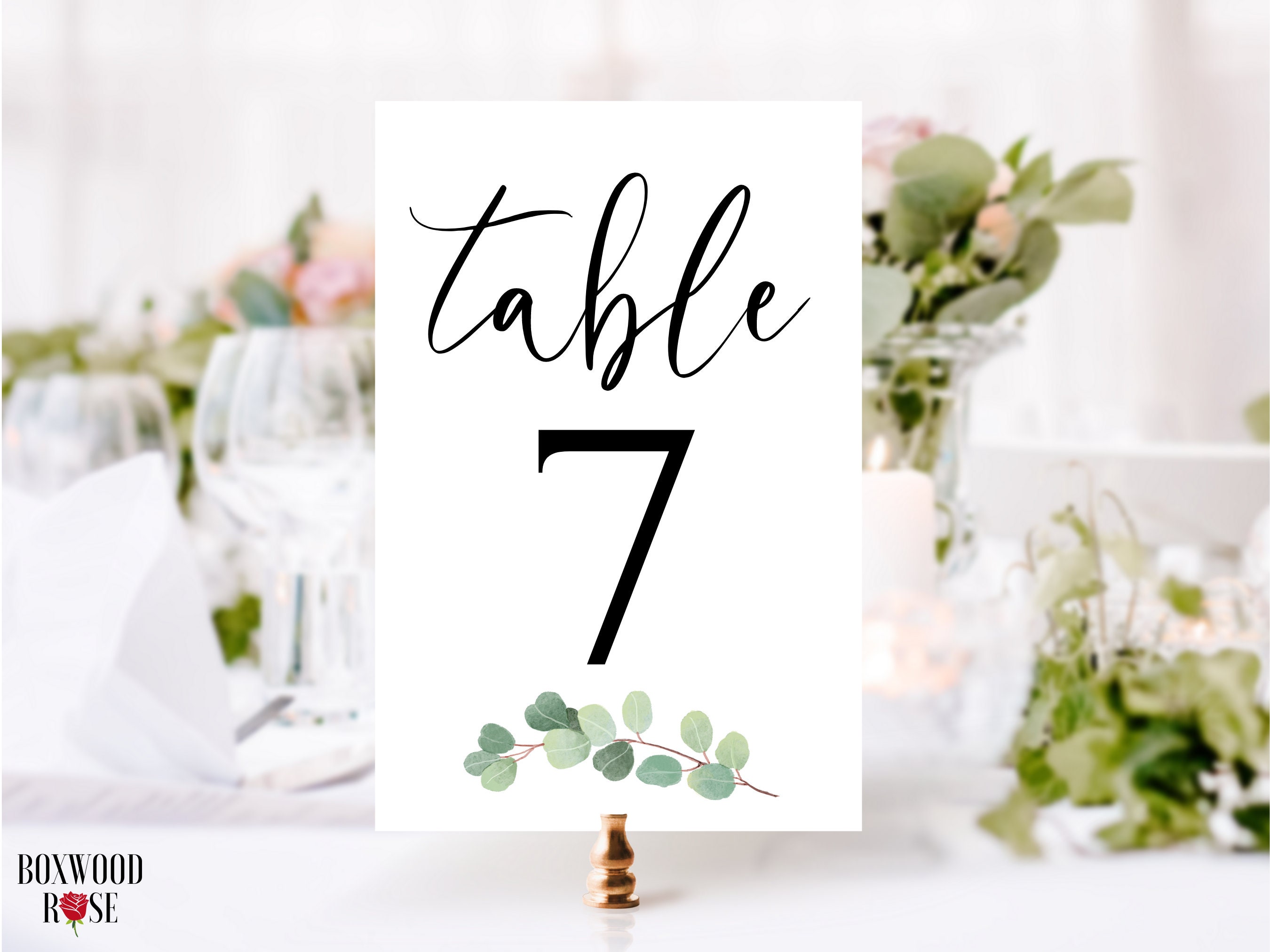 Modern Wedding Table Number Template: Calligraphy Design (canva ...