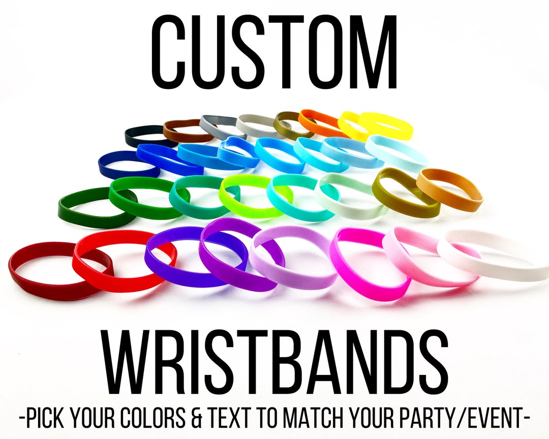 Custom Color Wristbands / Bracelets for Weddings, Parties, Birthdays ...