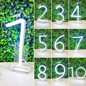 Neon Table Numbers Custom Neon Sign LED Neon Sign for Weddings and ...