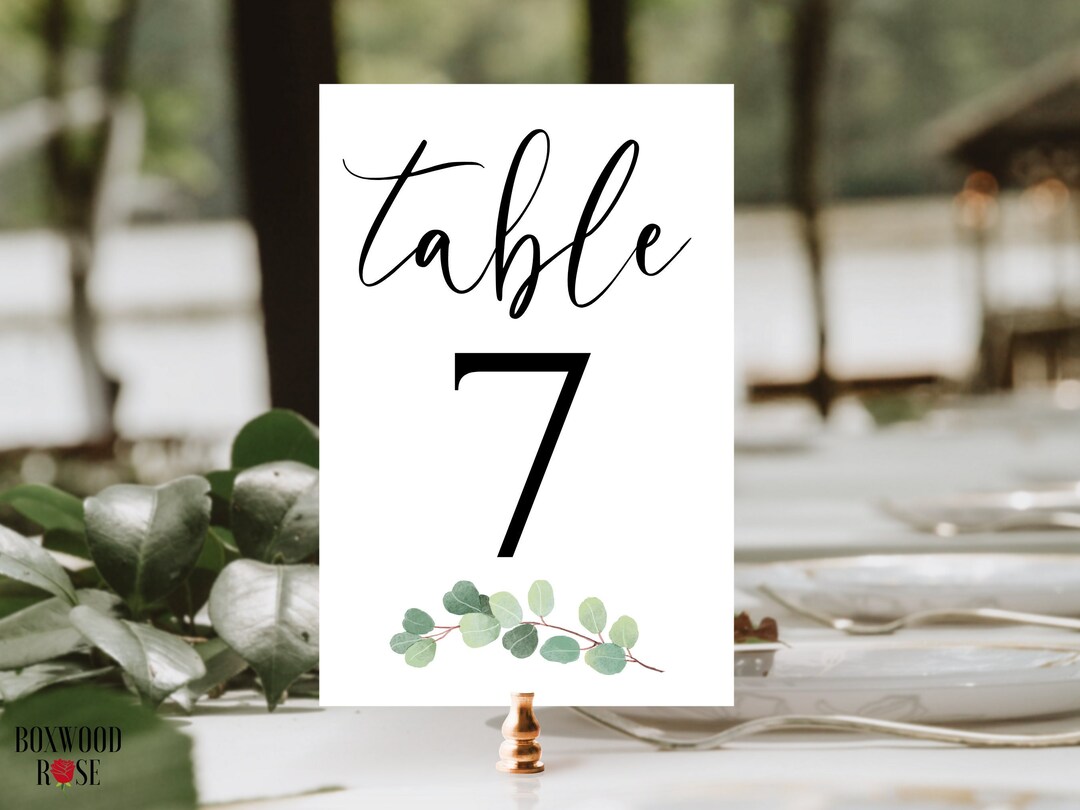 Wedding Table Number Template, Modern Design, Custom Table Number Sign ...