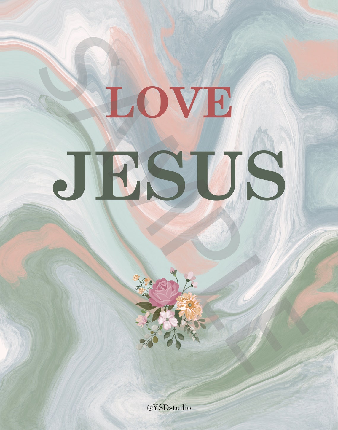 Jesus Loves You Typography Poster, Christian Poster, Marble Jesus ...