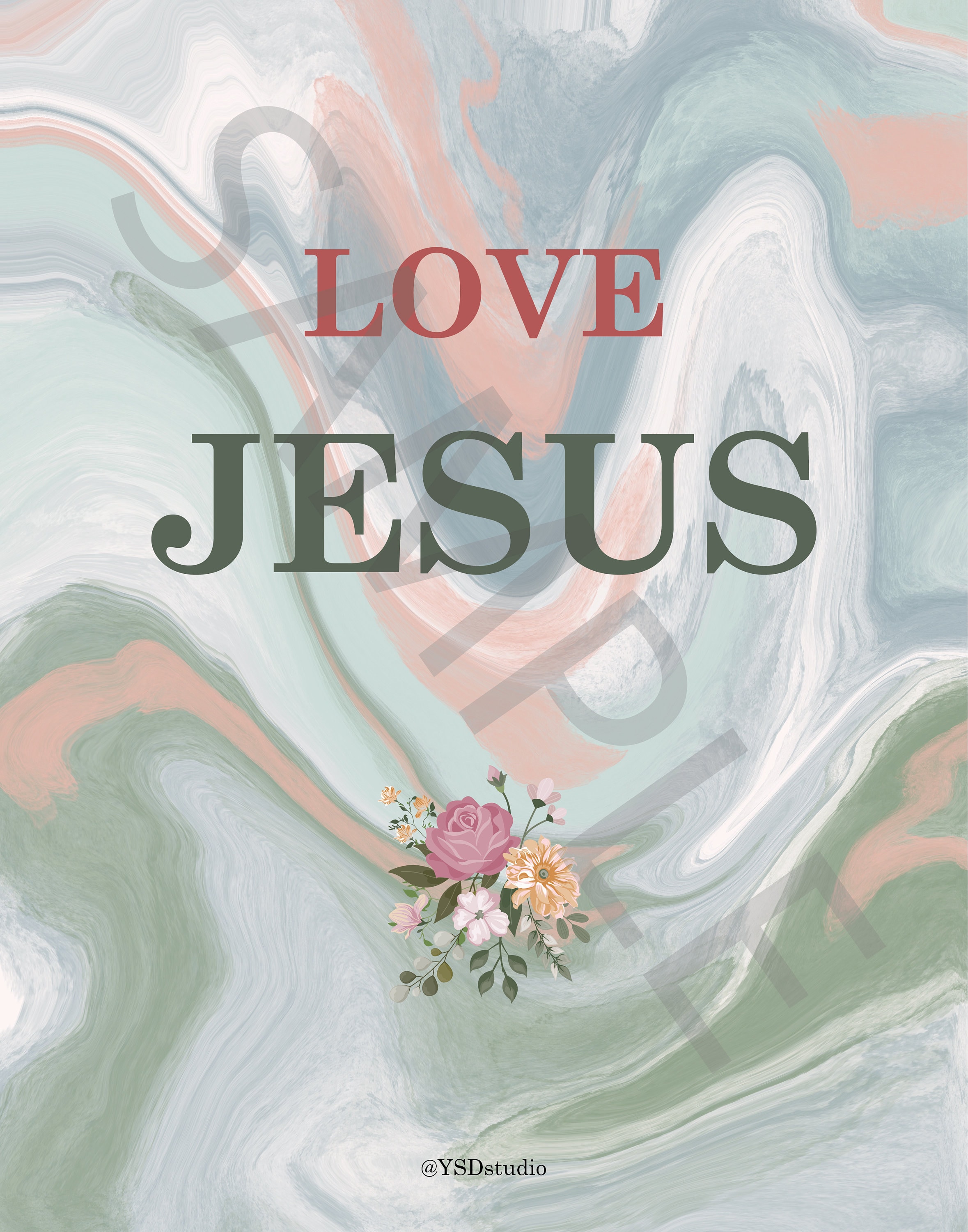 Jesus Loves You Typography Poster, Christian Poster, Marble Jesus ...