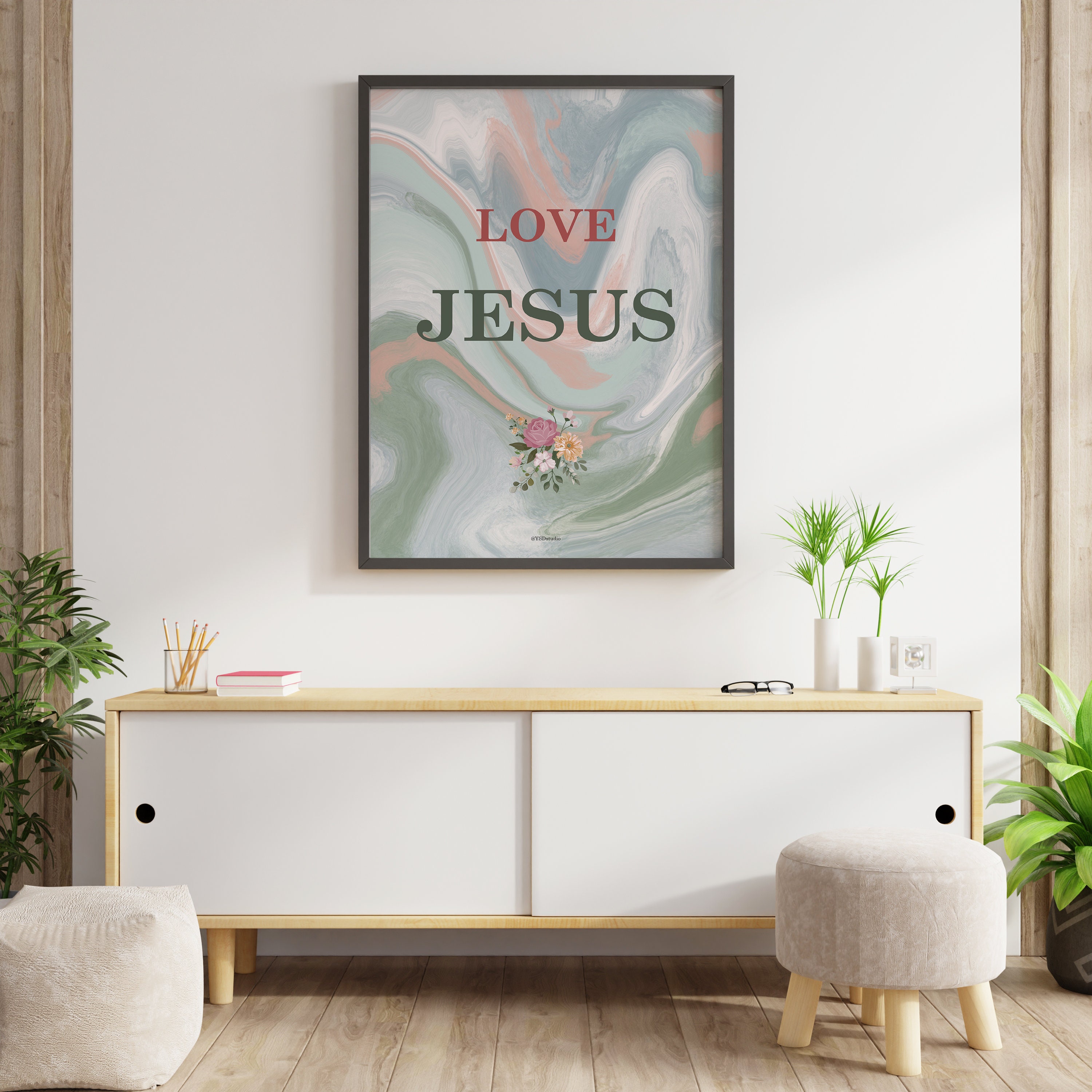 Jesus Loves You Typography Poster, Christian Poster, Marble Jesus ...