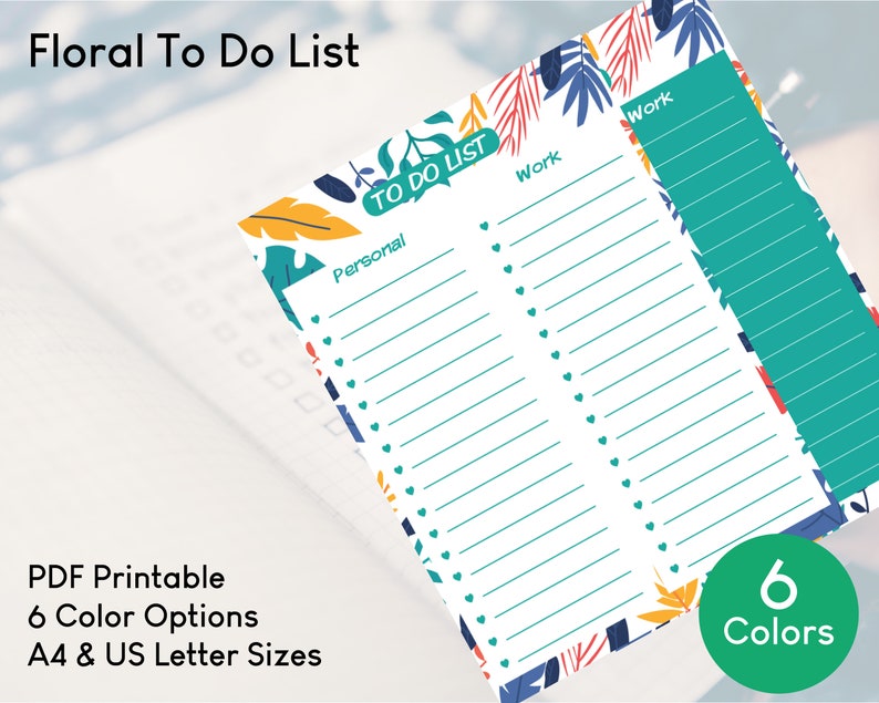 Floral to Do List PDF Printable Get Organised With Our Templates - Etsy