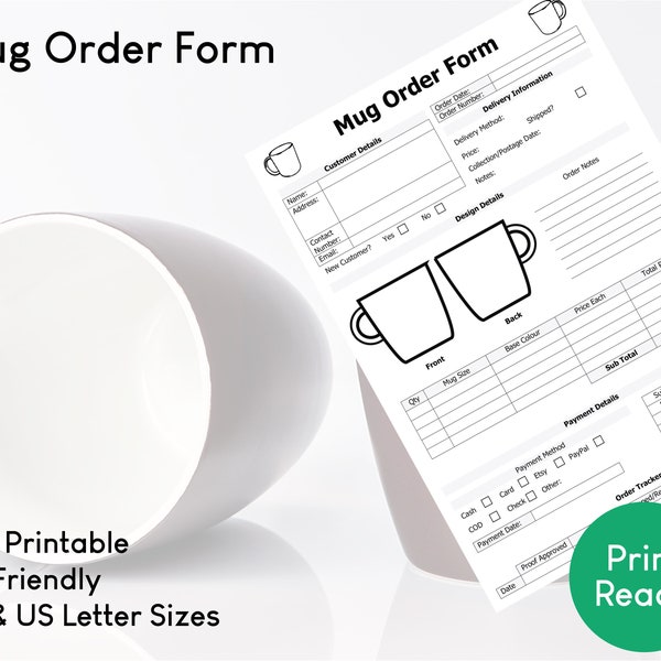 Cup Order Form - Etsy