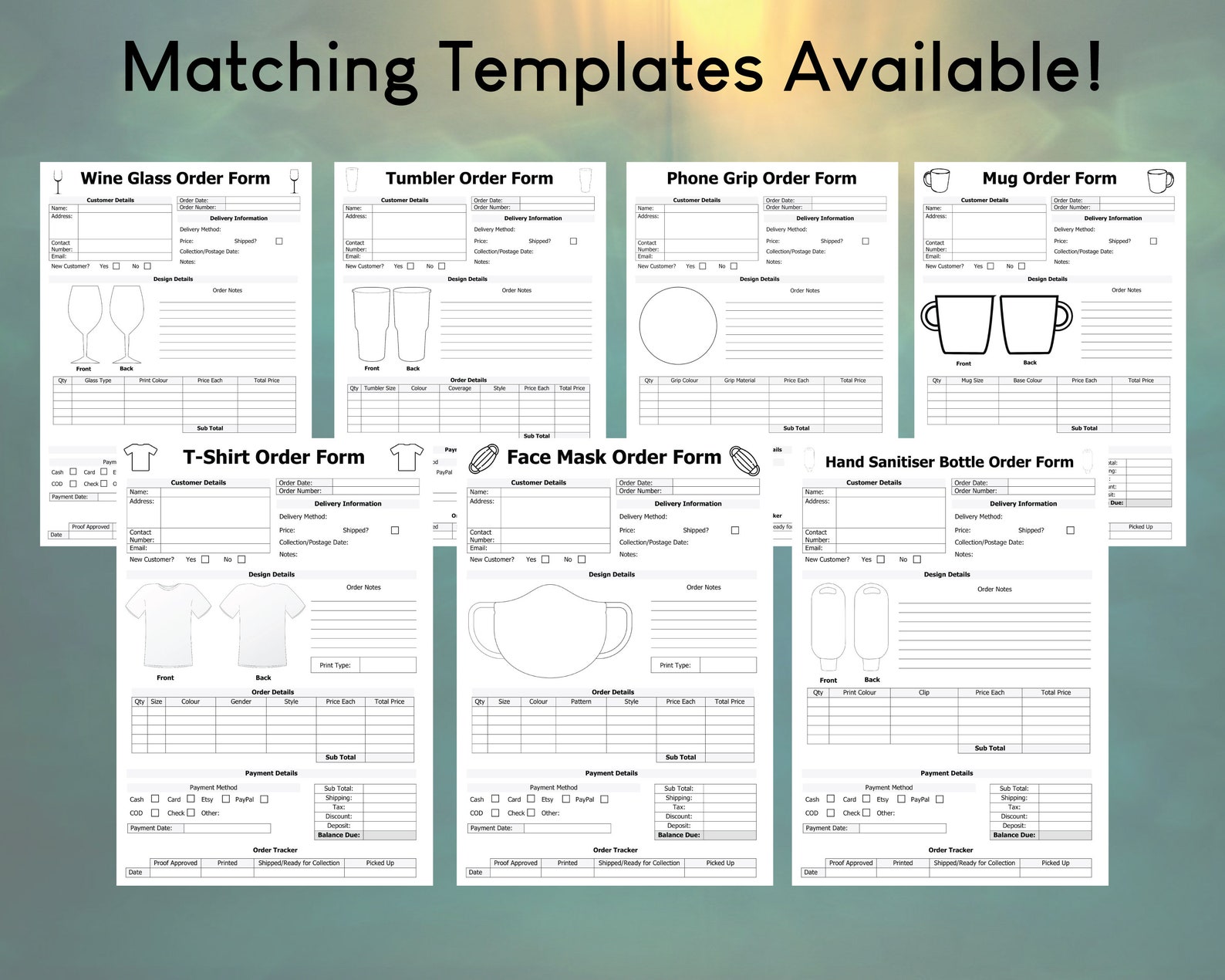 Wine Glass Order Form Template Easy Craft Order Forms | Etsy
