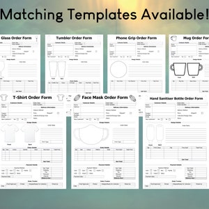 Wine Glass Order Form Template Easy Craft Order Forms | Etsy