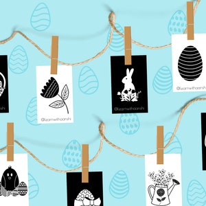 Easter Printable| High Contrast Baby Cards Printable, Montessori Black ...