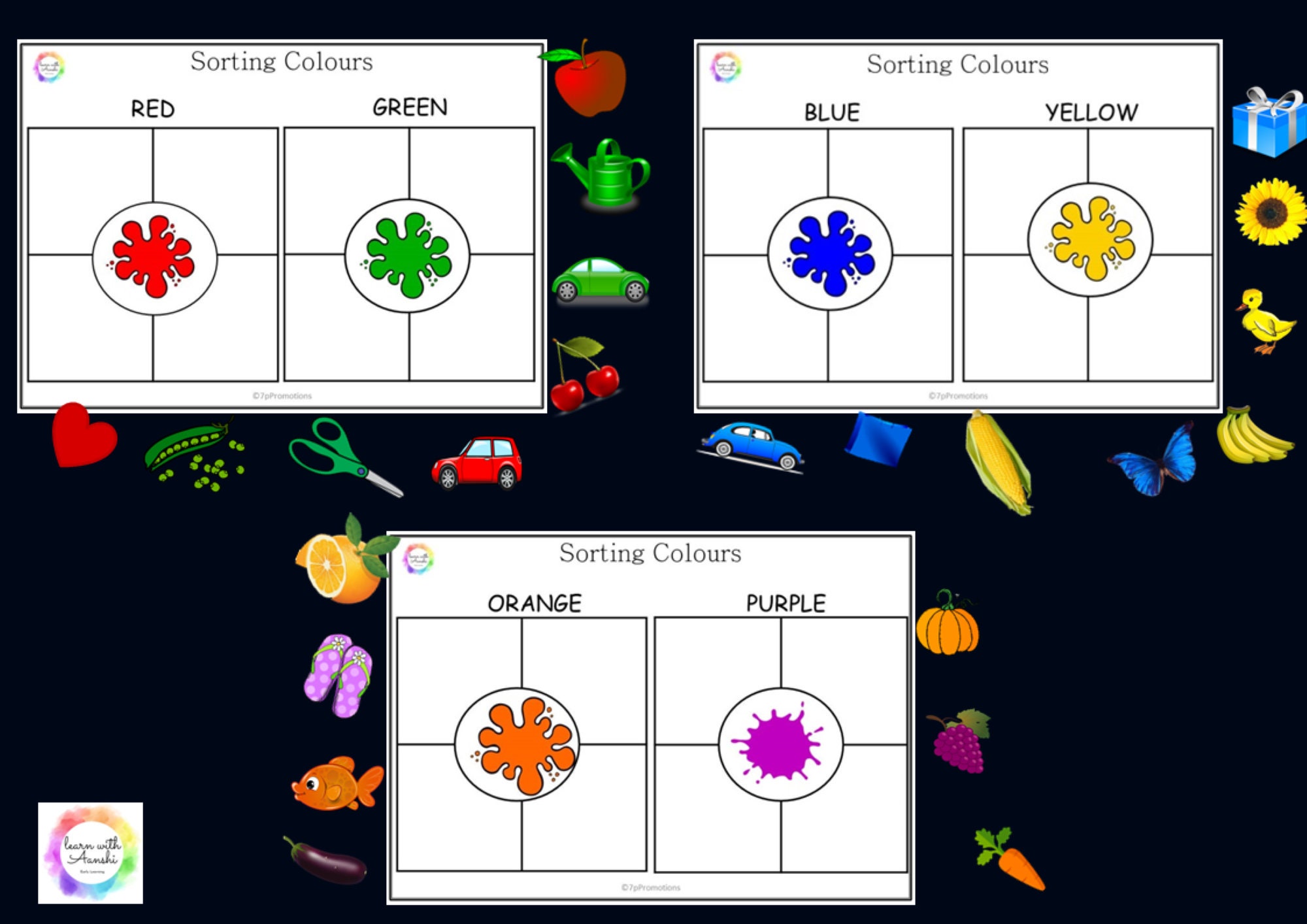Color Sorting Worksheet | Color Matching | Pre Schooler | Busy Book ...