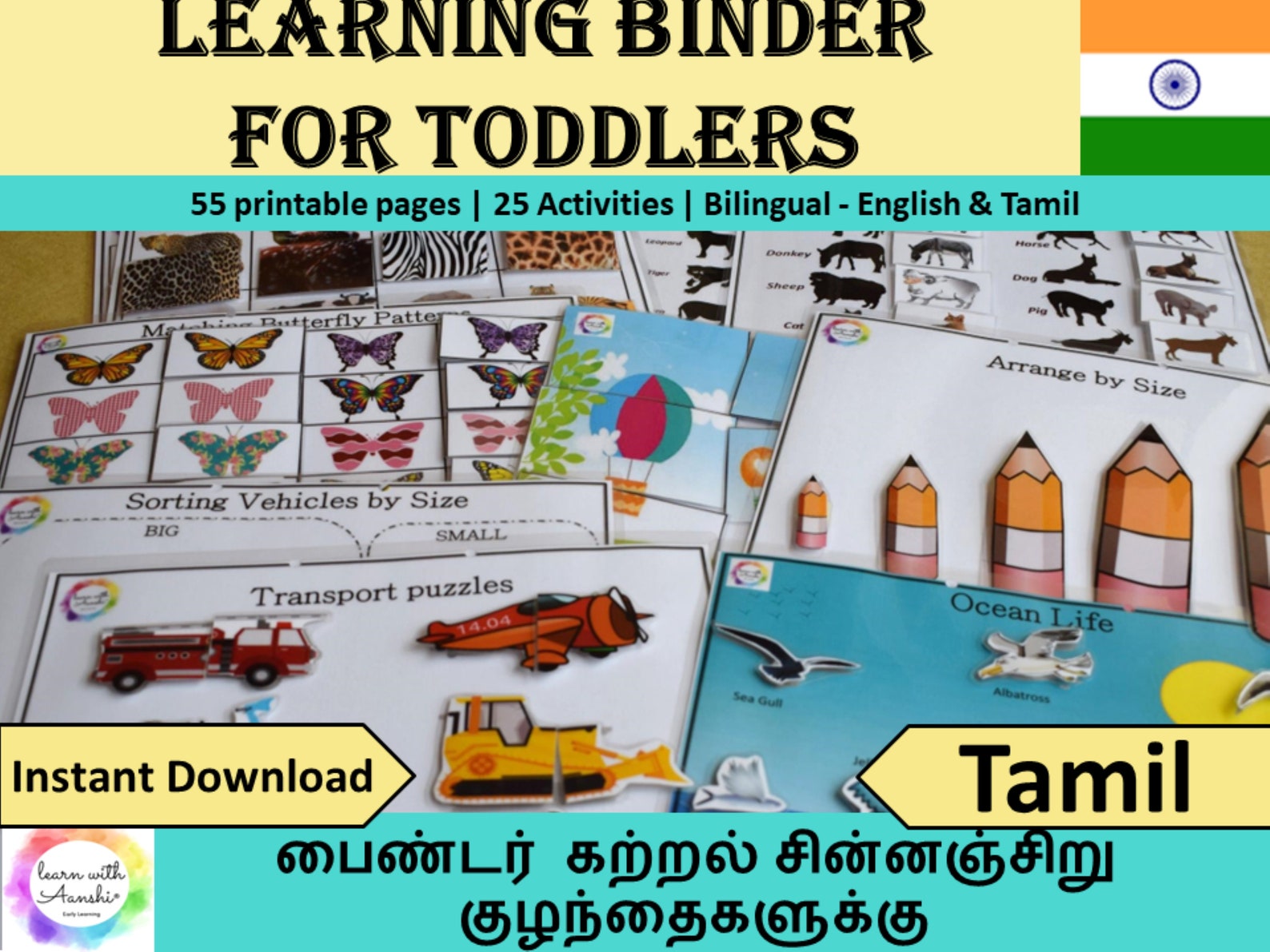 Tamil Busy Book for Children | Bilingual Printable, Learning Binder ...