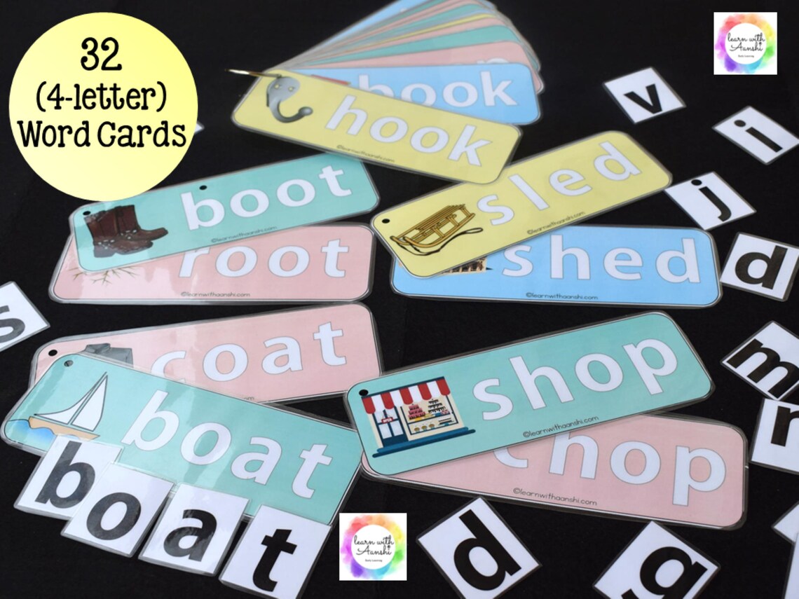 Phonics Printables CVC CVC Word Builder Word Spelling Game - Etsy UK