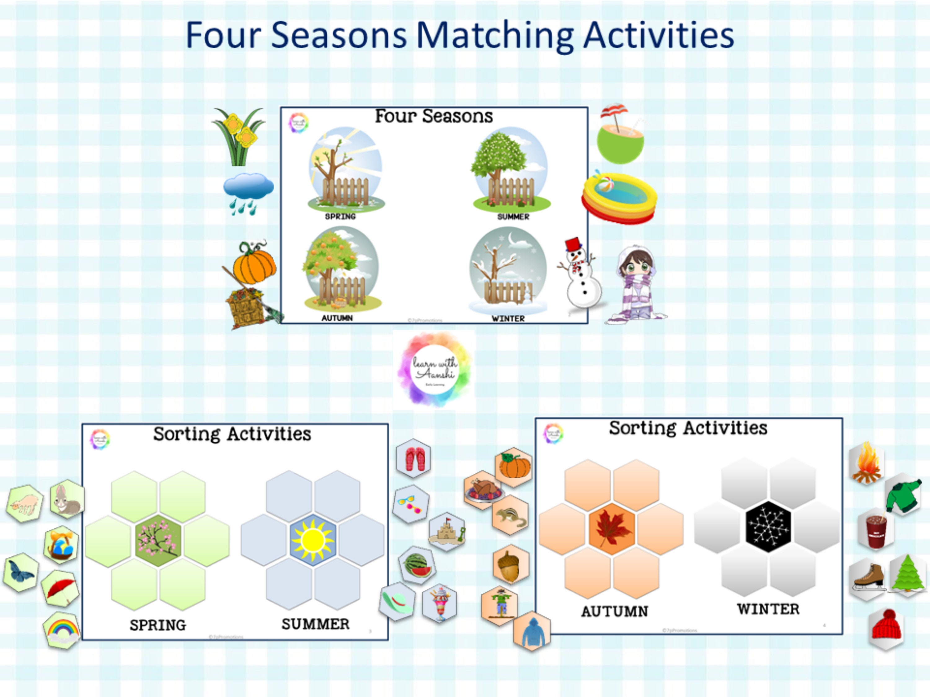 Seasons Busy Book for Toddlers, 4 Seasons Busy Binder, Toddler Learning ...