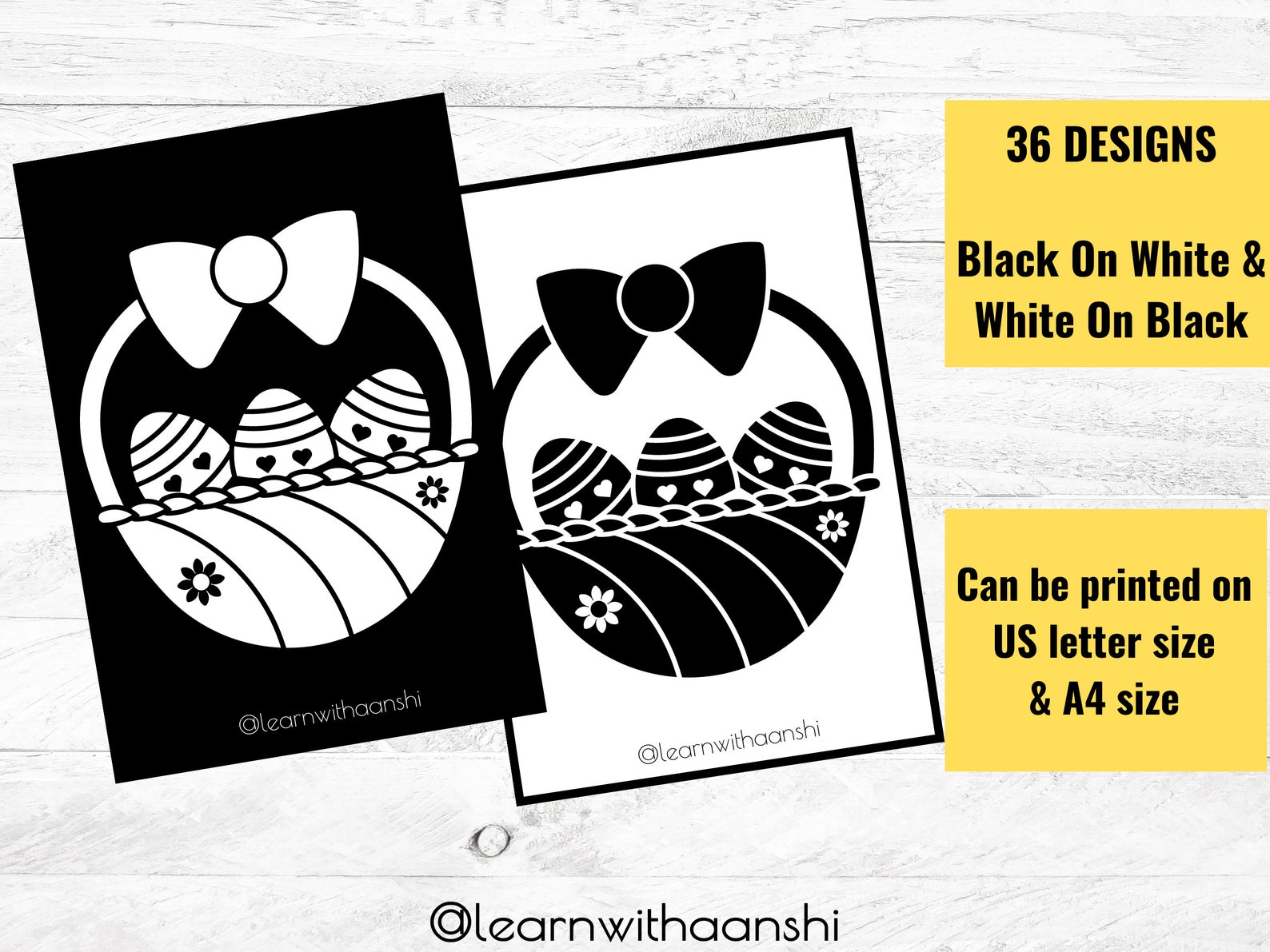 Easter Printable| High Contrast Baby Cards Printable, Montessori Black ...
