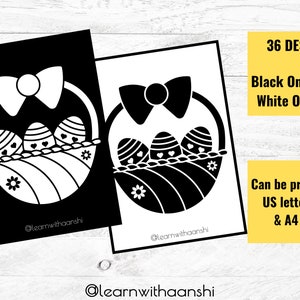 Easter Printable| High Contrast Baby Cards Printable, Montessori Black ...