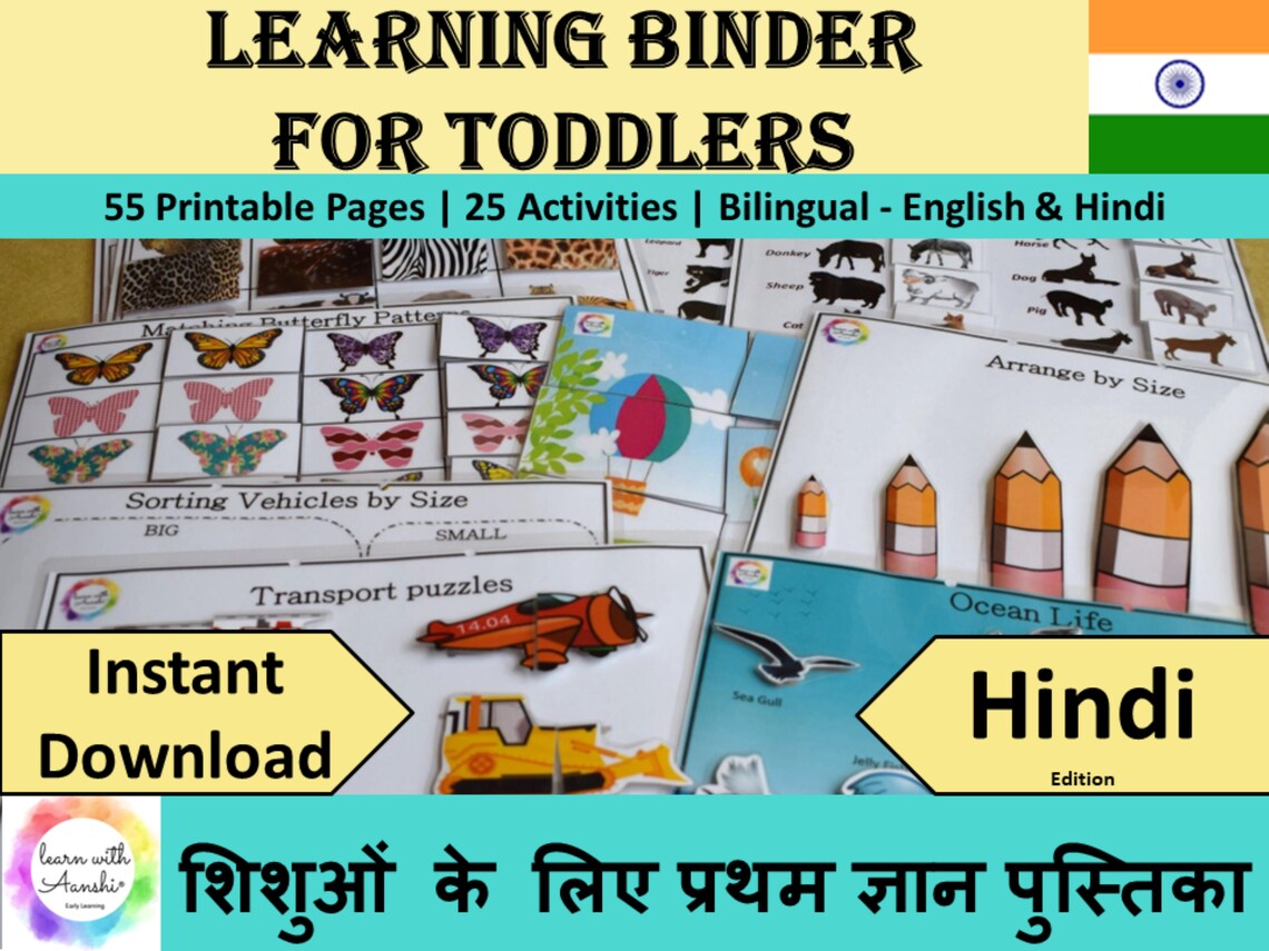 Learning Binder for Toddlers | Bilingual Printable | Dual Language ...