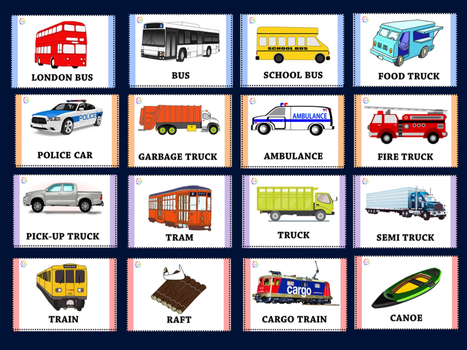 Buy Vehicles Flashcards Megapack | Means of Transportation | Learning ...