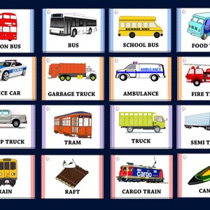 Vehicles Flashcards Megapack | Means of Transportation | Learning About ...