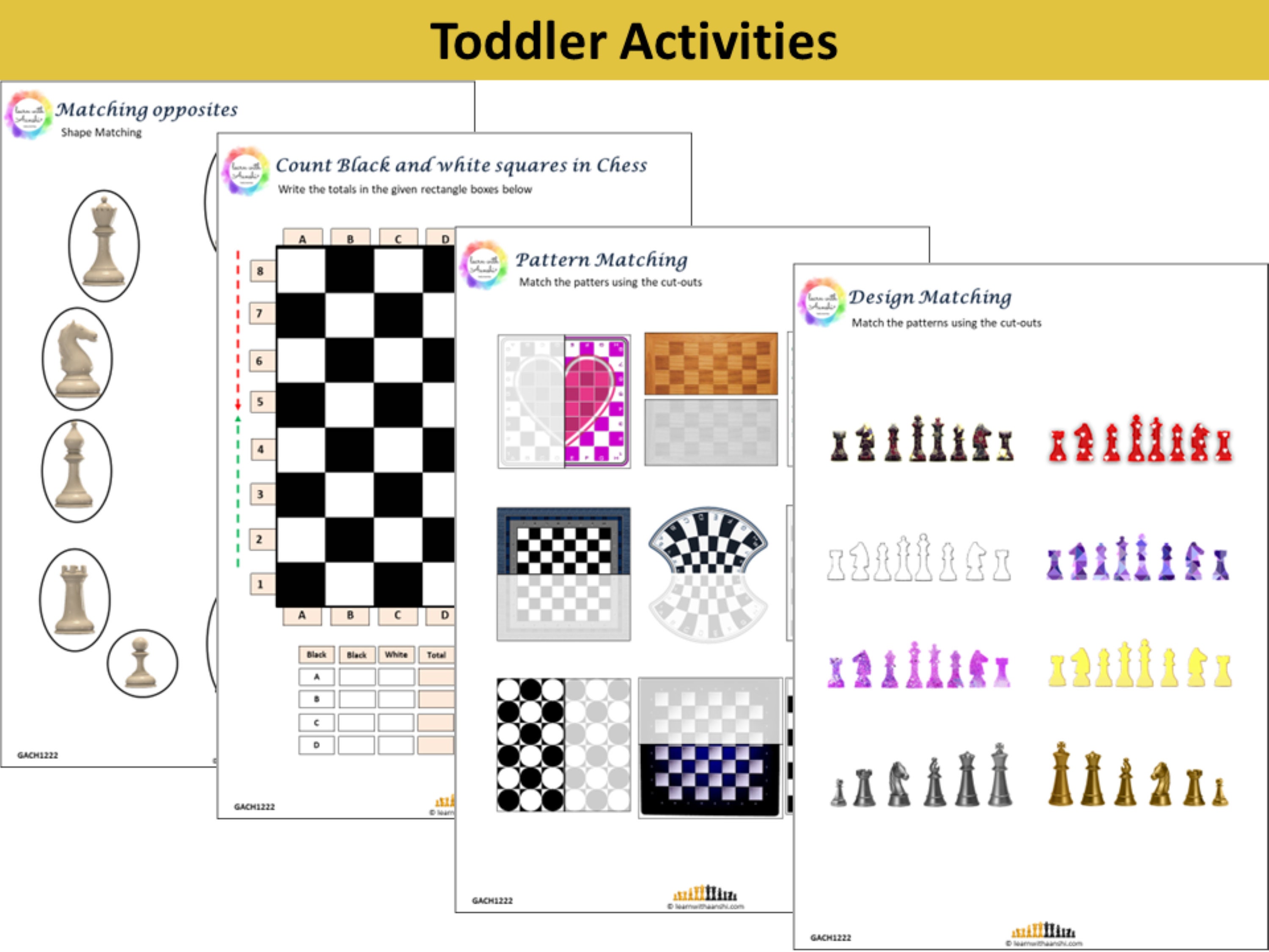 Chess, Combo Pack for Kids, Busy Books, Chess Printables, Learning ...