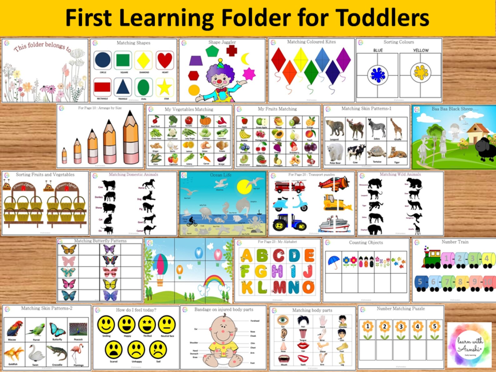 First Learning Folder. Toddler Busy Book. Busy Book Printable. - Etsy