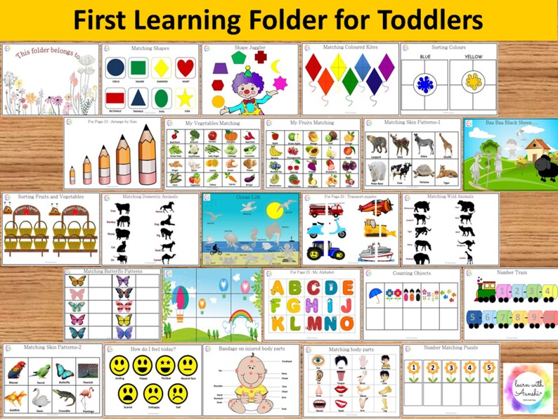 First Learning Folder. Toddler Busy Book. Busy Book Printable. - Etsy