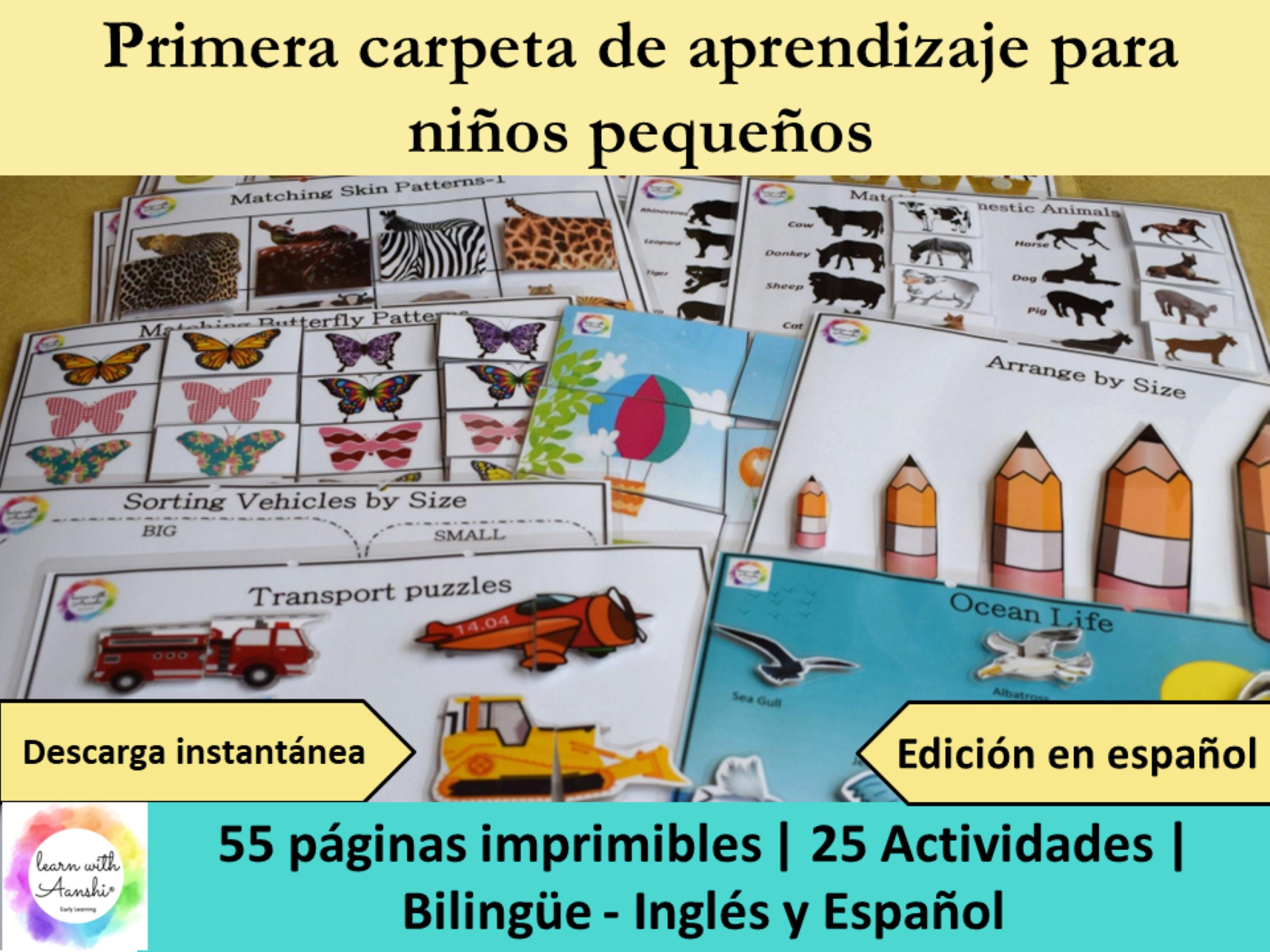 English Spanish Busy Book | Spanish Homeschool Quiet Binder | Spanish ...