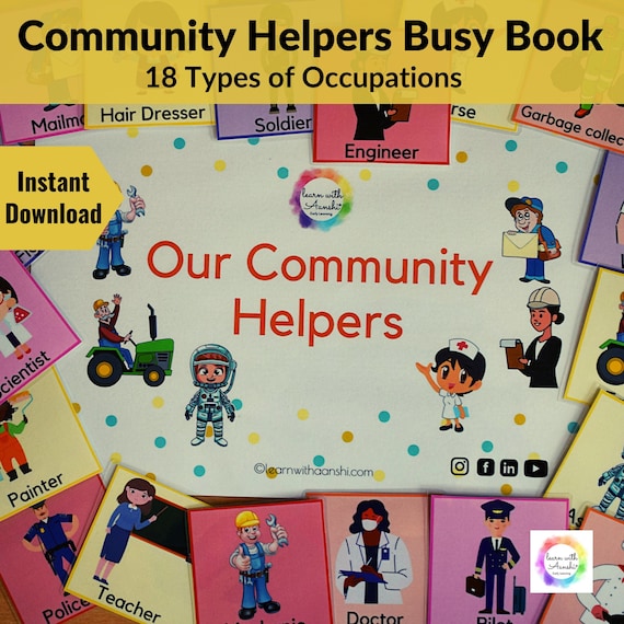 Community Helpers Printable Busy Book Preschool Busy Book | Etsy