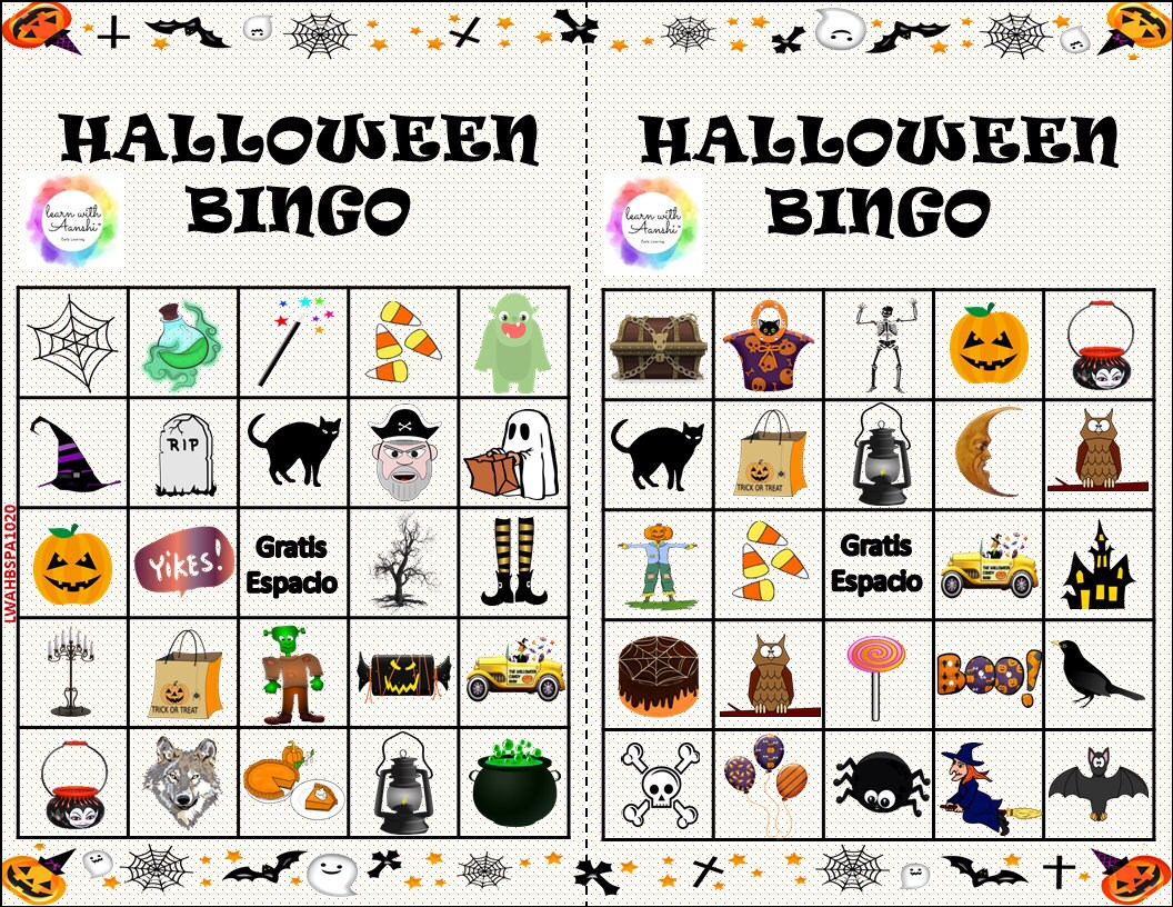 Bingo De Halloween | Bingo Imprimible Tarjetas De Halloween | Juego De ...