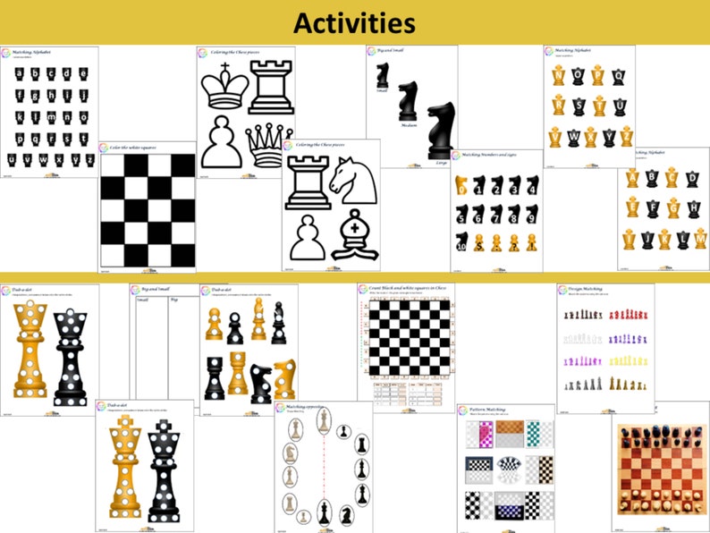 Chess Printables, Chess for Kids, DIY Chess Set, Chess Lover Gift ...