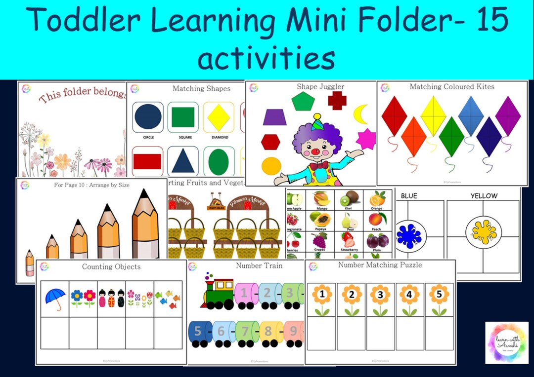 Mini Learning Binder| Mini Folder for Preschoolers| Kindergarten | Busy ...