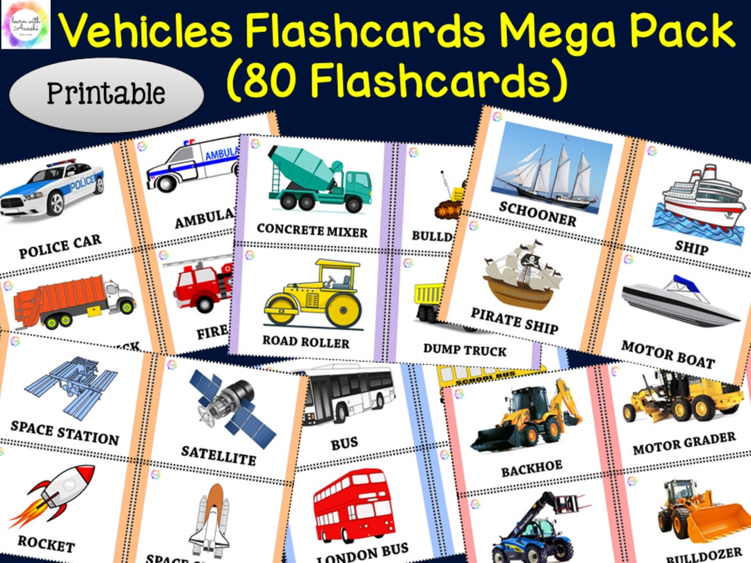 Vehicles Flashcards Megapack | Means of Transportation | Learning About ...