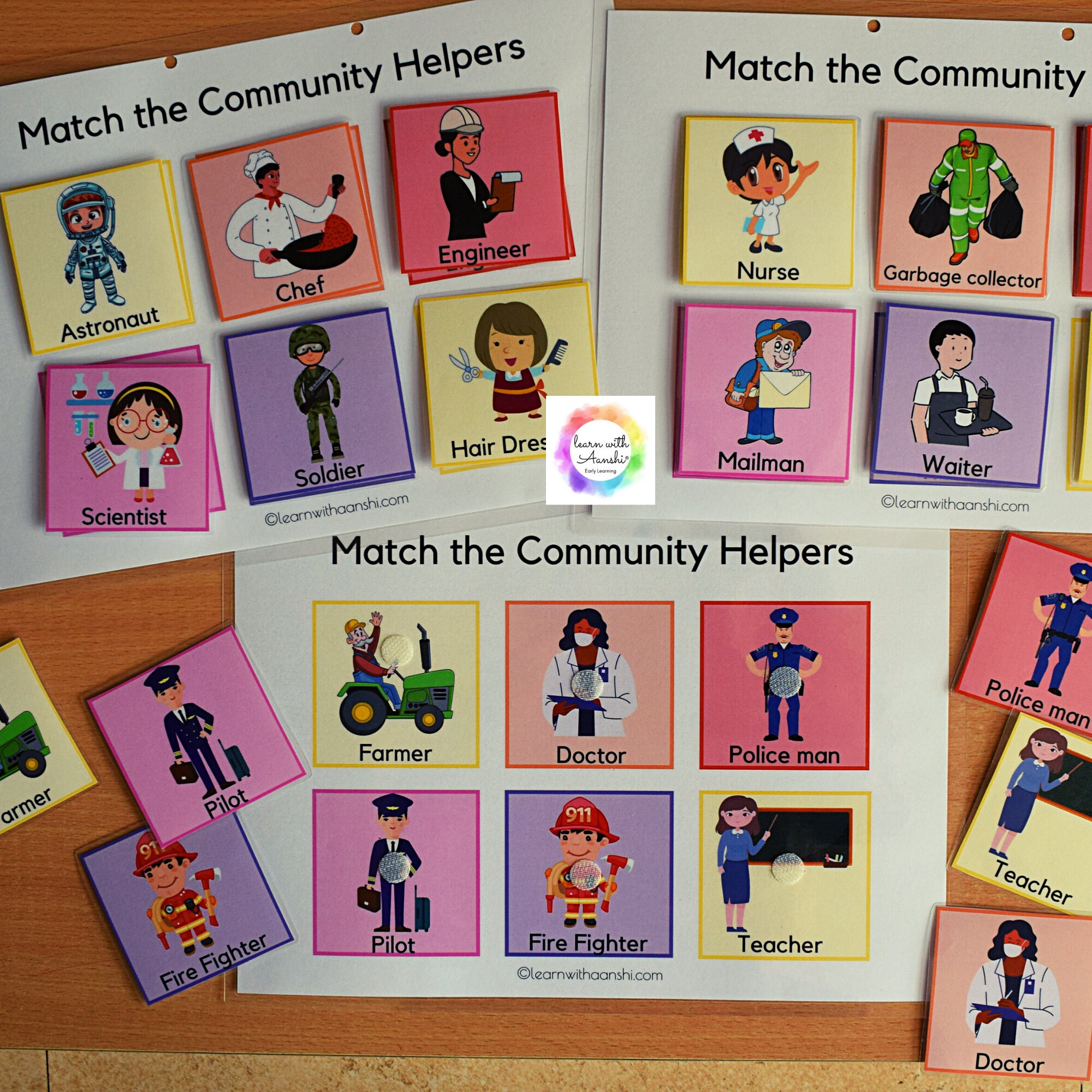 Community Helpers Printable Busy Book, Preschool Busy Books, Toddler ...
