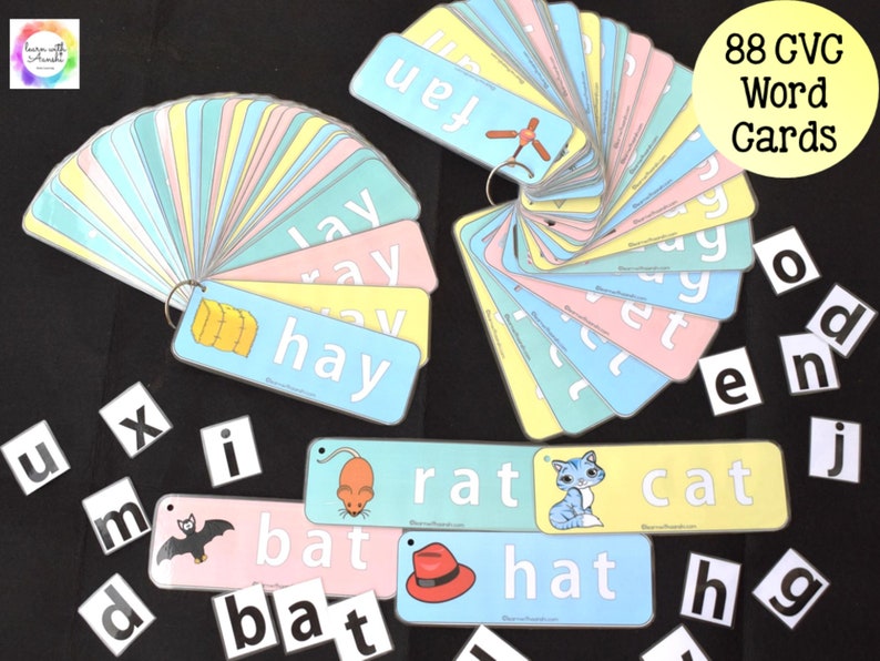 Phonics Printables, CVC, CVC Word Builder, Word Spelling Game, Learning ...