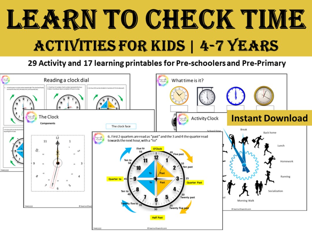 Learn to Tell Time, Telling Time Activity, Busy Book for Primary Kids ...