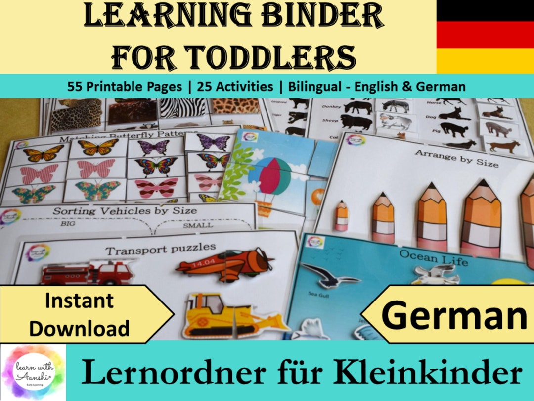 German Busy Book for Children | Bilingual Printable Learning Binder ...