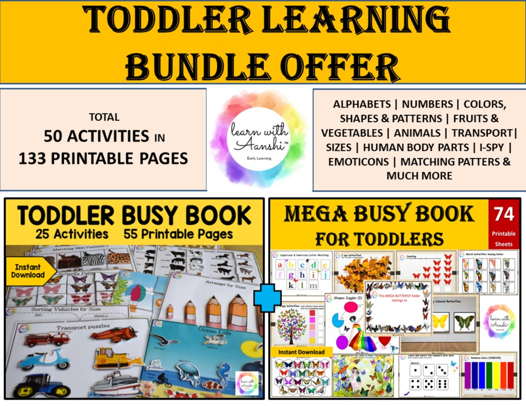 Busy Book Bundle | First Learning Folder & Mega Busy Book | Toddler ...