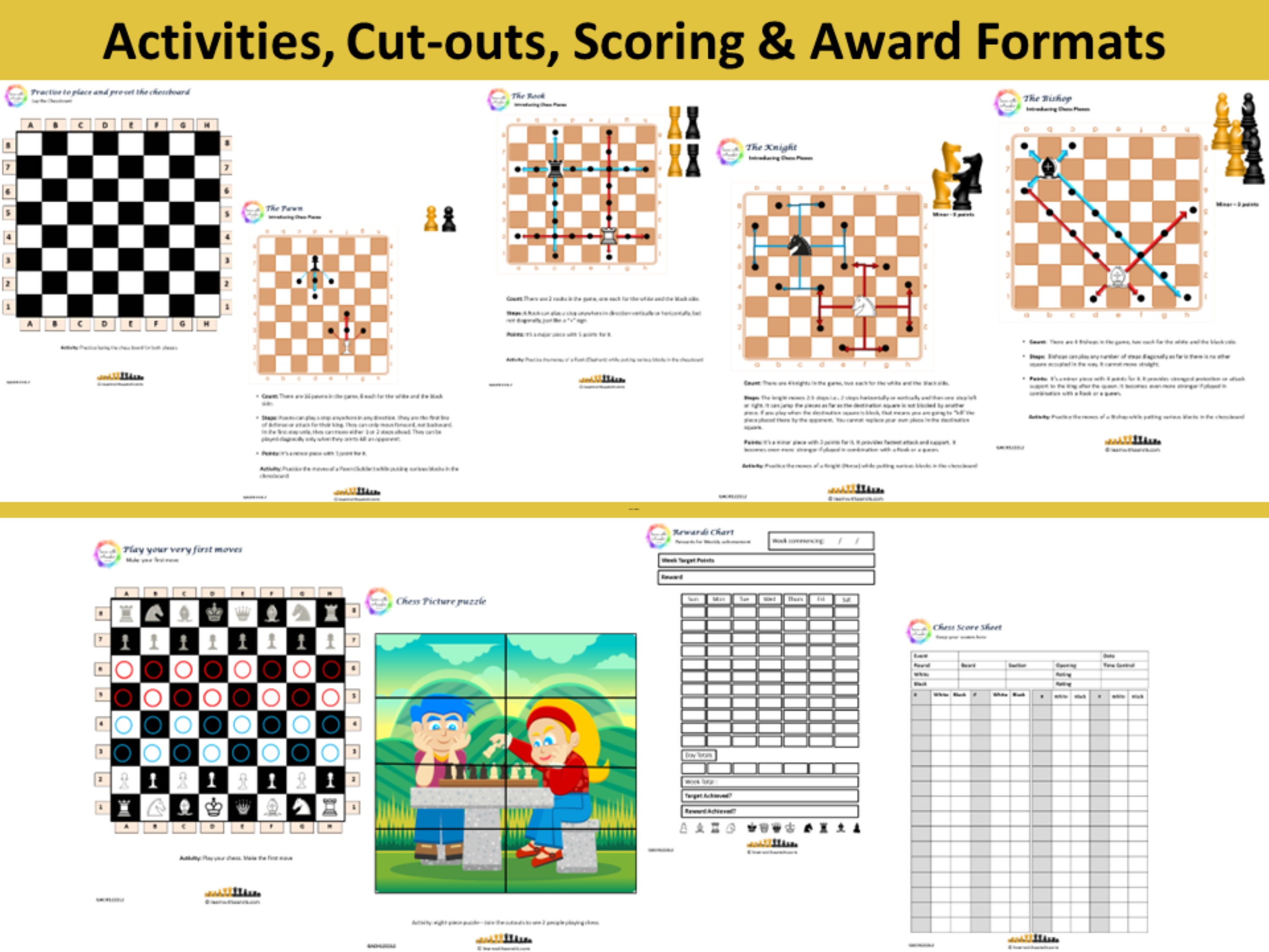 Chess Printables, Chess Basics, Learn Chess, Chess for Kids, Chess ...
