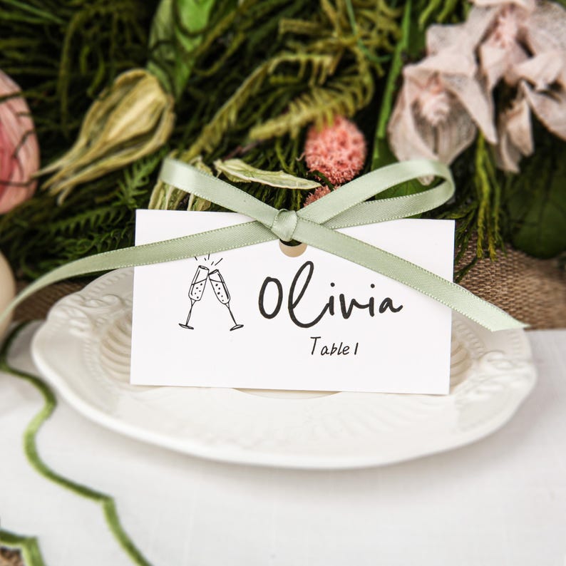 Custom Wedding Place Cards With Different Designs,ribbon Name Cards ...