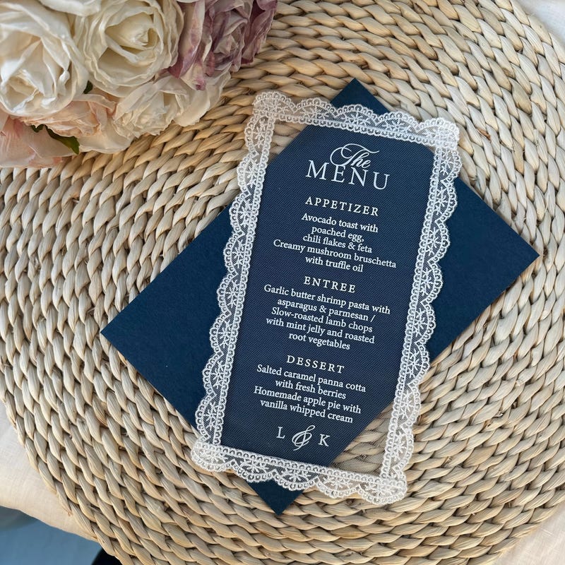 Clear Menu Cards - Etsy