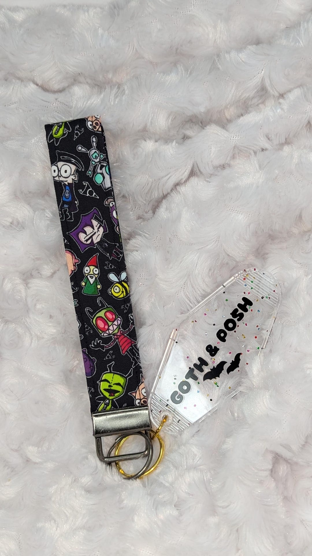 Invader Zim Inspired Keychain With Metal Accent Hardware - Etsy