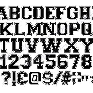 Sport Font Bundle: Varsity Alphabet SVG (digital Download) - Etsy