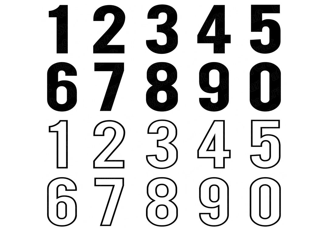 Numbers SVG Bundle 0-9: Cricut, Silhouette Cut Files (commercial ...
