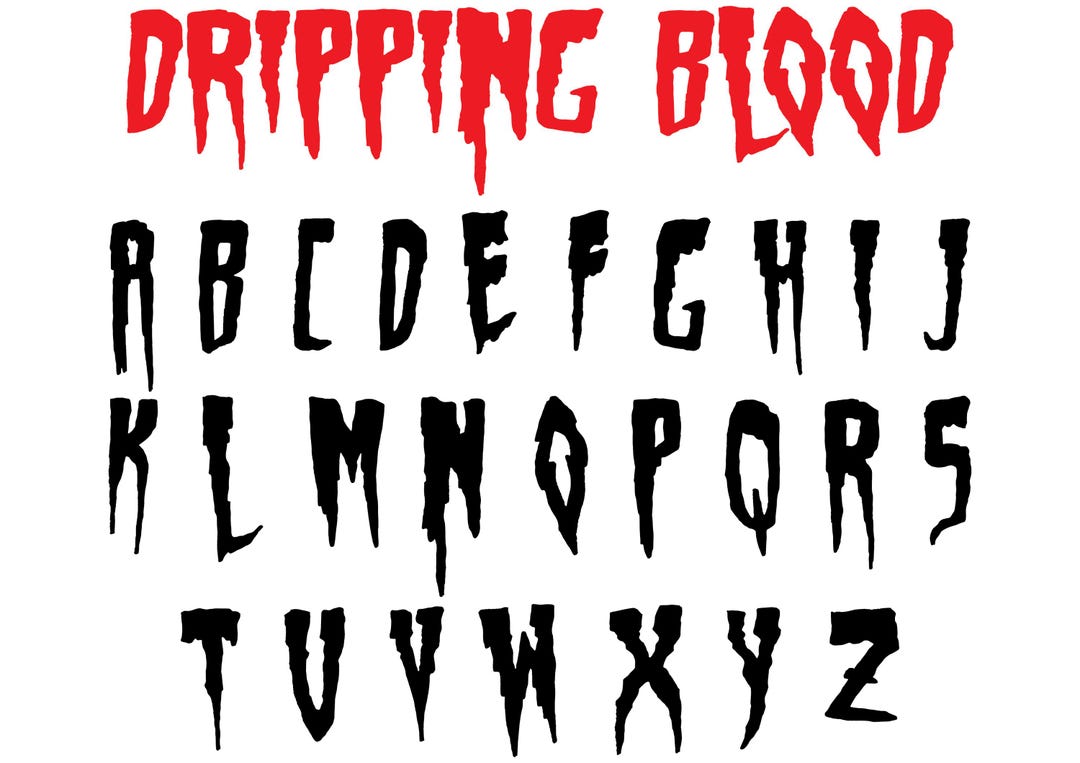 Dripping Blood Font, Horror Drip Style Typeface for Halloween Designs ...