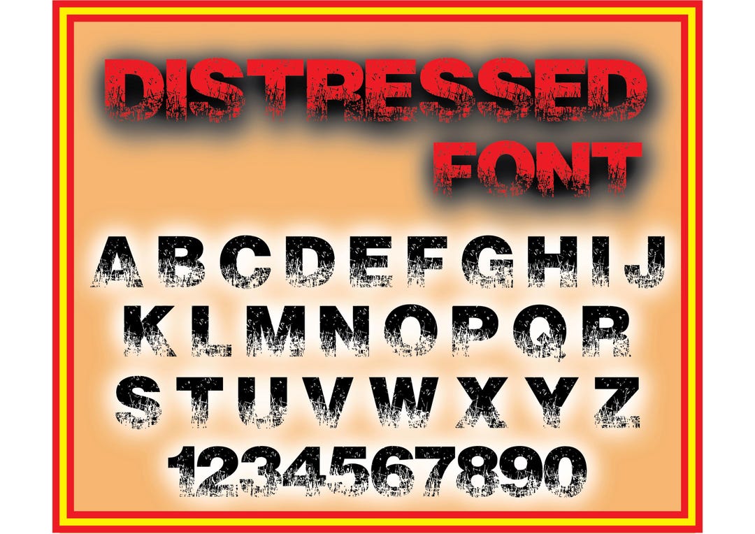 Distressed Font SVG, Distressed Font TTF, Instant Download, Font Svg ...