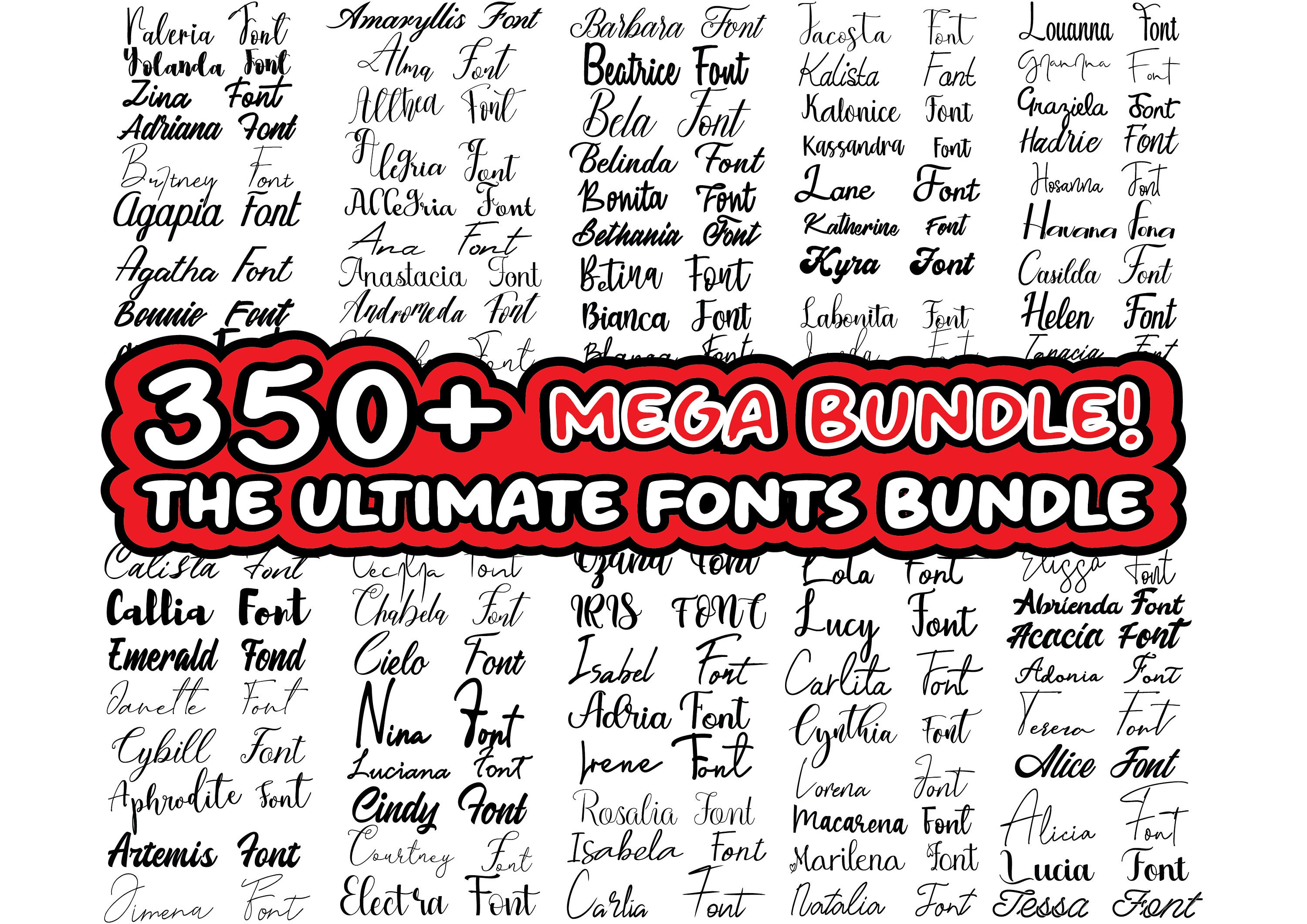 350 FONTS BUNDLE Font SVG Cursive Fonts Svg Fonts for - Etsy Canada