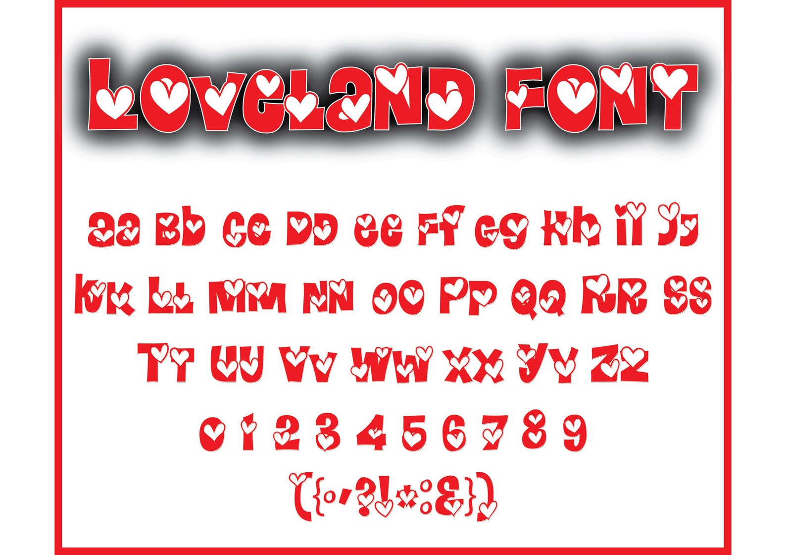 Loveland Font SVG: Heart Valentine's Day (digital Download) - Etsy