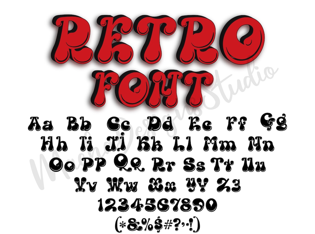 RETRO FONT SVG, Retro Letters Svg, Retro Clipart, Retro Alphabet Svg ...