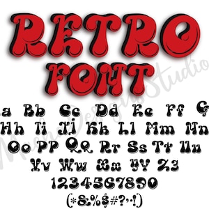 RETRO FONT SVG, Retro Letters Svg, Retro Clipart, Retro Alphabet Svg ...