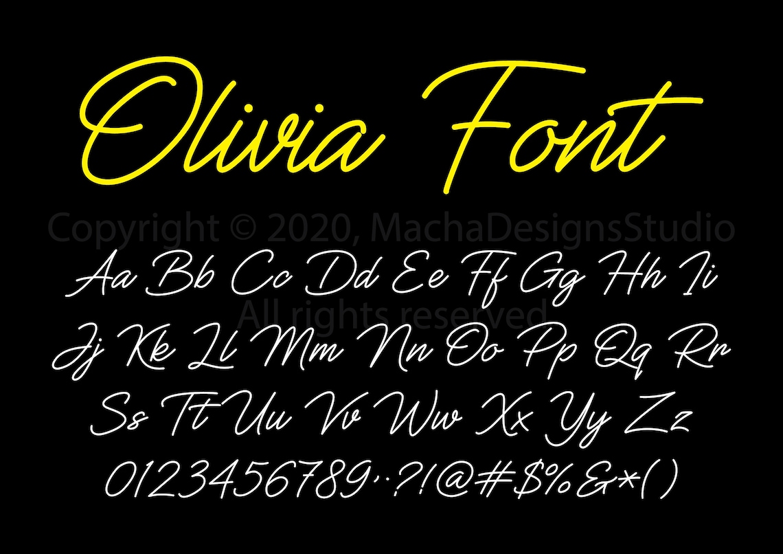 Olivia Font SVG Font Download Olivia Alphabet SVG Font SVG | Etsy